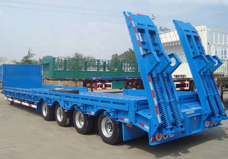 China 3 axles 4 axles heavy duty low deck truck semi lowboy trailer ...
